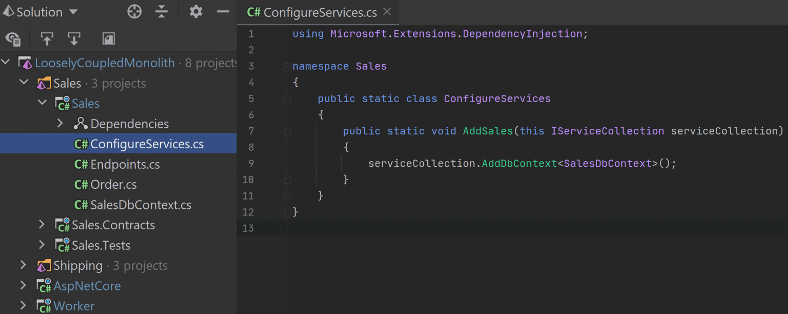 Solution & Project Structure of a Loosely Coupled Monolith - CodeOpinion