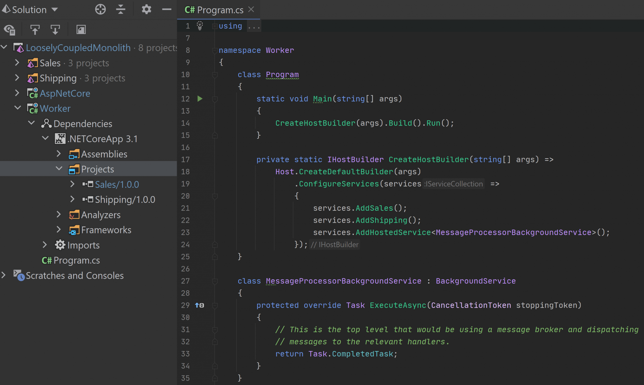 Solution & Project Structure of a Loosely Coupled Monolith - CodeOpinion