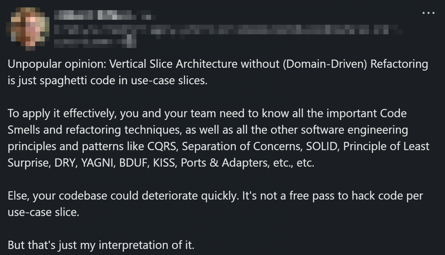 Screaming Architecture: Not Driven By Entities - CodeOpinion